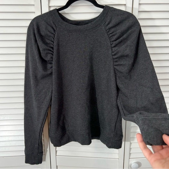 Express | Sweaters | Express Heather Gray Long Sleeve With Ruffled ...